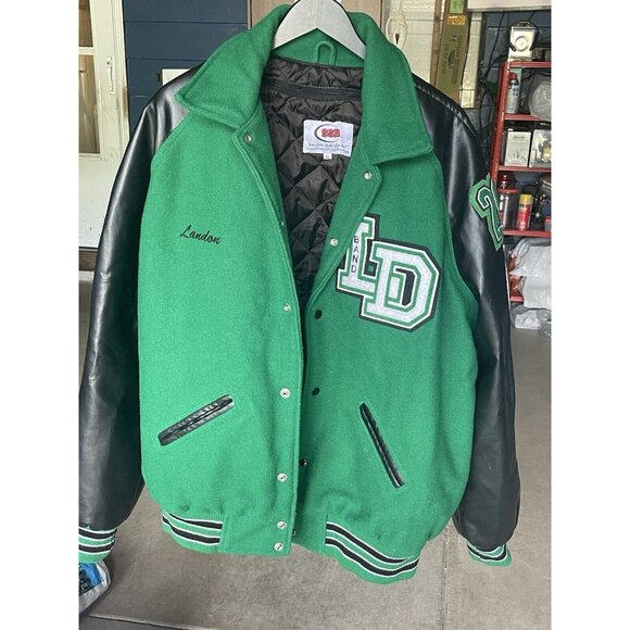 Bomber | Jackets & Coats | Vintage Ssr Varsity Jacket Xl Band Green ...